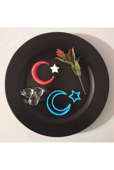 3D Sepetim Ay Yıldız Kurabiye Kalıbı 72 x 80 x 12 mm