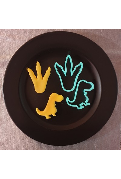 3D Sepetim 2'li Dinazor Kurabiye Kalıbı 80 x 80 x 15 mm