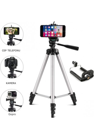 J-Tech 3110 Tripod Kamera Telefon Tutucu Ayarlanabilir 102CM Terazili 3 Ayaklı J-Tech 3110 Tripod Kamera Telefon Tutucu Ayarlanabilir 102CM Terazili 3 Ayaklı