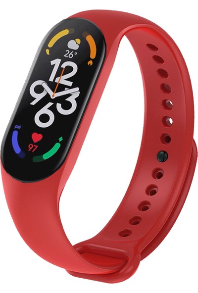 Kyver Xiaomi Mi Band 7 ile Uyumlu Silikon Kordon Kırmızı Kyver Xiaomi Mi Band 7 ile Uyumlu Silikon Kordon Kırmızı
