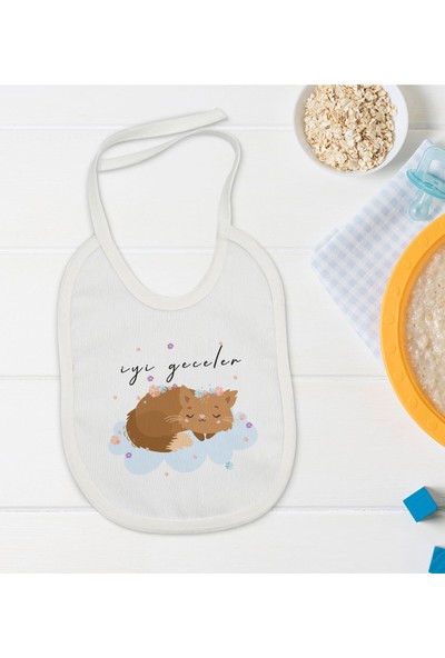 Bk Kids Iyi Geceler Tasarımlı Bebek Mama Önlüğü - Model 1 Bk Kids Iyi Geceler Tasarımlı Bebek Mama Önlüğü - Model 1