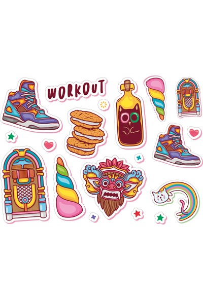 Kutu Ambalaj Laptop Notebook Tablet Sticker Seti 25 Parça - Vahşi Temalı Kutu Ambalaj Laptop Notebook Tablet Sticker Seti 25 Parça - Vahşi Temalı