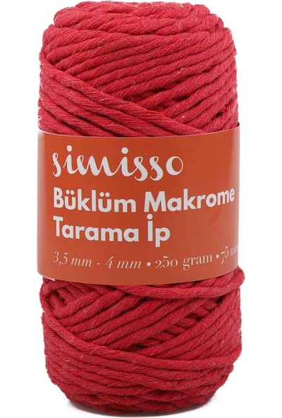 Asel Duru Tarama Makrome Ipi | Kırmızı