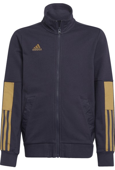 Adidas Dik Yaka Düz Mavi Erkek Çocuk Eşofman Üstü H56621 Tkjkt Aw Y