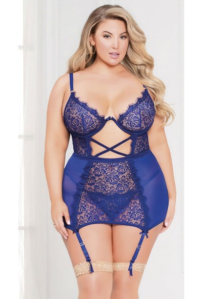 Ca Lia For Dreams Büyük Beden Ince Bant ve Dantel Detaylı Büstiyer Jartiyer Takım Ca Lia For Dreams Büyük Beden Ince Bant ve Dantel Detaylı Büstiyer Jartiyer Takım