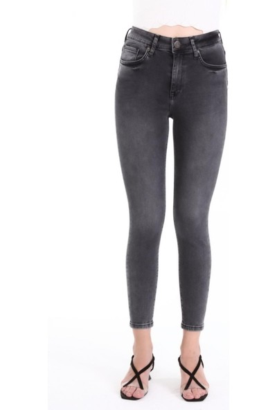 Explode Antrasit Kadın Slim-Fit Kot Pantolon