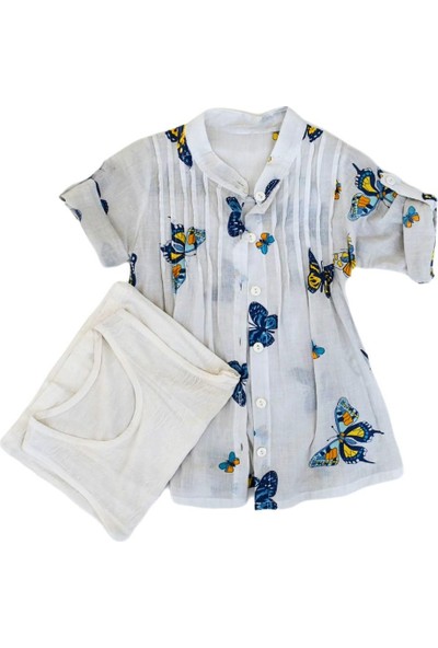Mutlu Kids Kız Çocuk Kelebekli Gömlek BGL-ST02151
