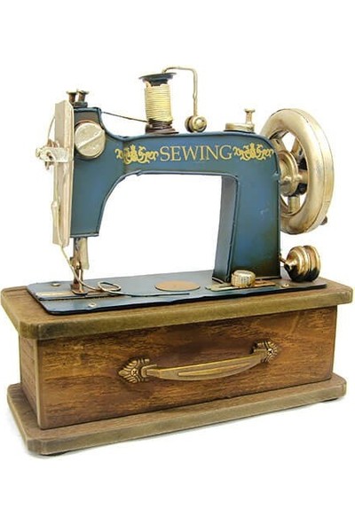 Renkli Dükkan El Yapımı Dekoratif Dikiş Makinesi