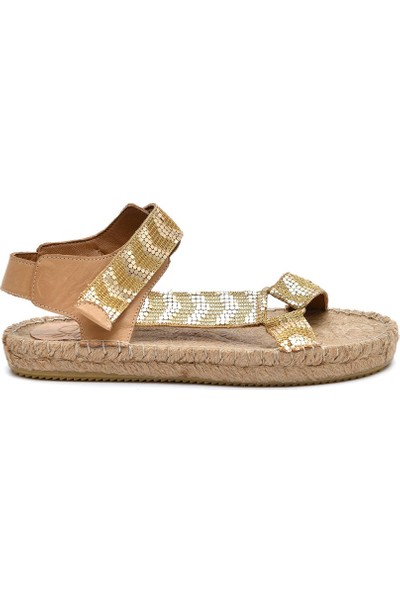 Yin Kadın Camel-Altın Sandalet