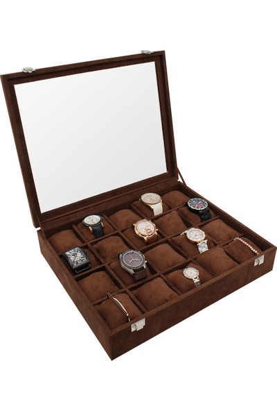 Dijital Çarşı 20'li Saat Kutusu Alkantara Kahve Dijital Çarşı 20'li Saat Kutusu Alkantara Kahve