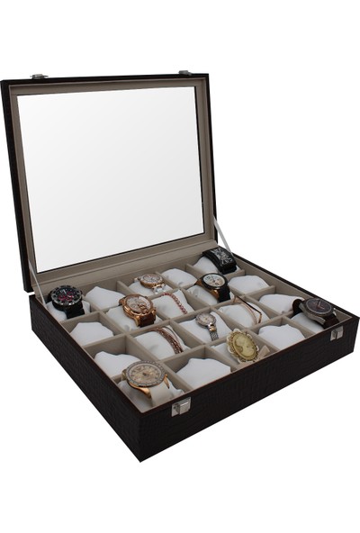 Dijital Çarşı 20'li Saat Kutusu Kroko Kahve Dijital Çarşı 20'li Saat Kutusu Kroko Kahve