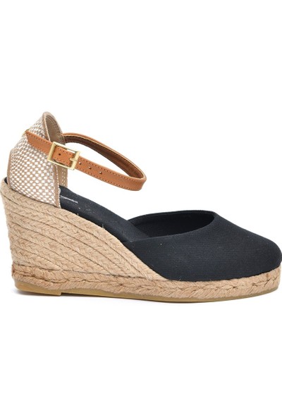 Su Espadril Kate Kadın Siyah Dolgu Topuk Espadril