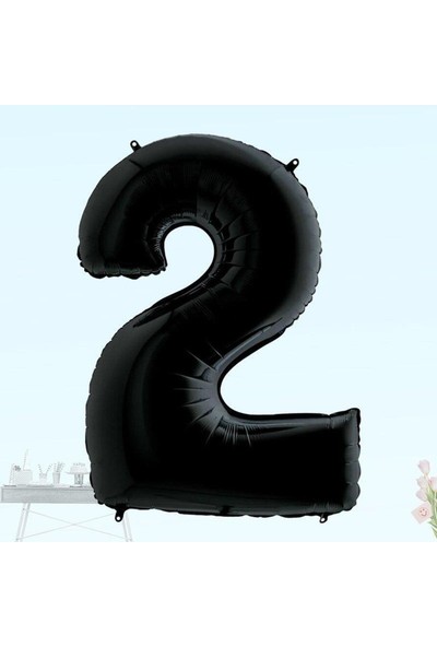 2 Yaş Rakam Folyo Balon, 100 cm - Siyah 2 Yaş Rakam Folyo Balon, 100 cm - Siyah