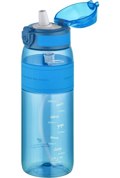 Uzspace 600 ml Mavi Pipetli Tritan Su Matarası - Okul, Spor ve Günlük Uzspace 600 ml Mavi Pipetli Tritan Su Matarası - Okul, Spor ve Günlük