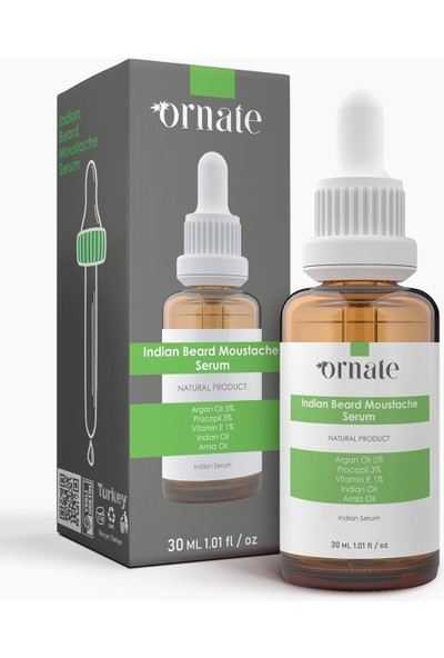 Ornate Dolgunlaştırıcı, Canlandırıcı Sakal Bıyık Hint Serumu 30ML