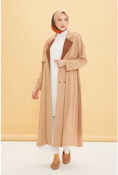 Armine 2 Renkli Pardesü 22Y8922 Camel