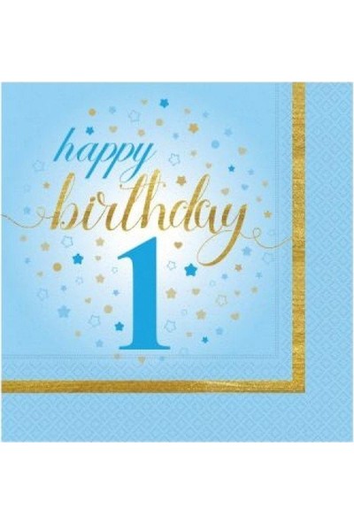 Renkli Dükkan Erkek 1 Yaş Doğum Günü Peçete 20 Adet Renkli Dükkan Erkek 1 Yaş Doğum Günü Peçete 20 Adet