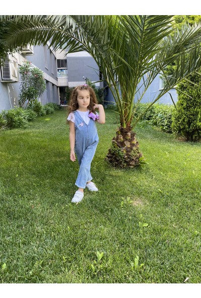 Trend Bebek Yıldız Nakıslı Unıcornlı Kot Salopet