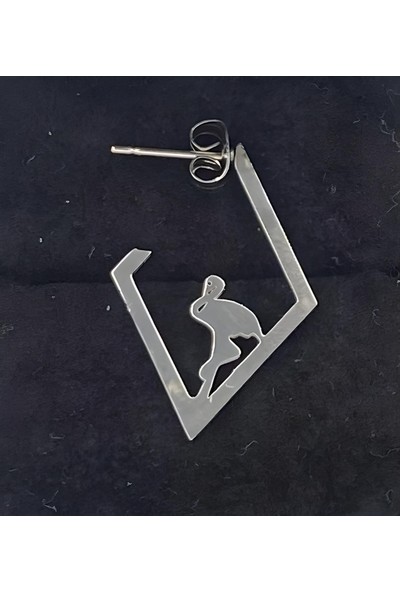 Takıland Kuğulu Çelik Küpe