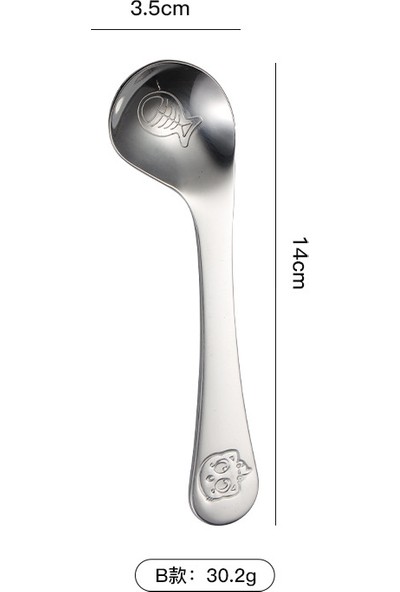 Fantastic Shop Çizgi Film Temalı Yaratıcı Bebek Kaşığı - Gümüş (Yurt Dışından)