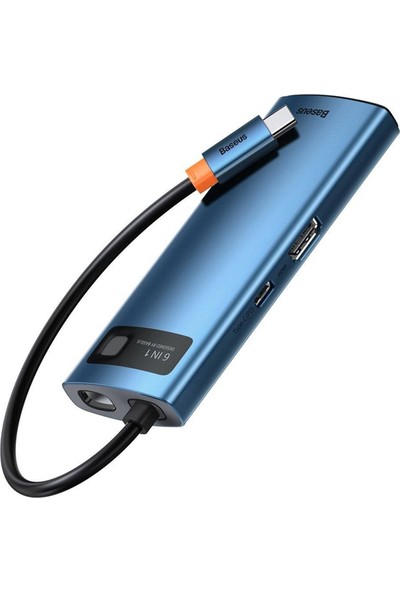 Baseus Metal Gleam Series 6in1 Type-C Hub Adaptör Çoklayıcı Baseus Metal Gleam Series 6in1 Type-C Hub Adaptör Çoklayıcı