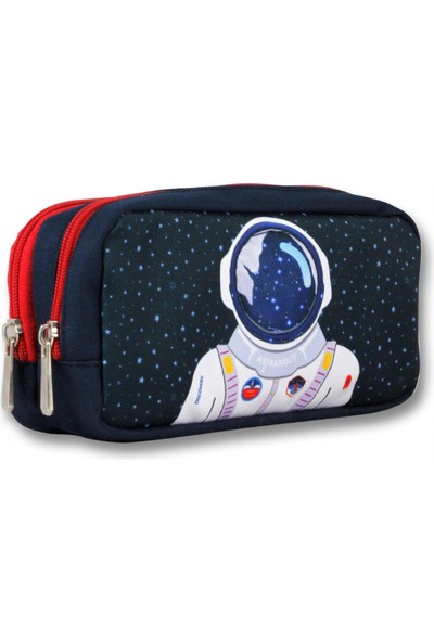 Cennec Iki Bölmeli Erkek Çocuk Astronot Baskılı Kalem Çantası - Lacivert Cennec Iki Bölmeli Erkek Çocuk Astronot Baskılı Kalem Çantası - Lacivert