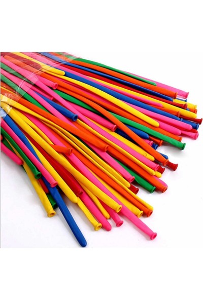 Rengarenk Sosis Balon 100 Adet