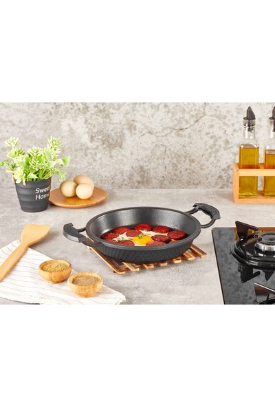 Warranty Kitchen Motto Titanyum Black 20 cm Döküm Sahan