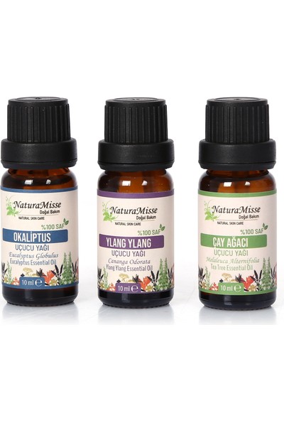 NaturaMisse Okaliptus - Çayağacı - Ylang Uçucu Yağı (3X10 Ml) NaturaMisse Okaliptus - Çayağacı - Ylang Uçucu Yağı (3X10 Ml)