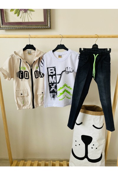 Forever Up Baby Kids New York Four Kapüşonlu 3lü Yelekli Erkek Çocuk Takım