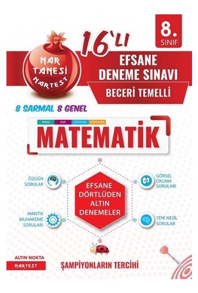 Nartest Yayınevi Nartest Yayınları Kırmızı Efsane Matematik 16'lı Deneme Sınavı