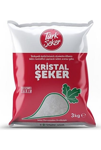 Türk Şeker Kristal Toz Şeker 3 kg