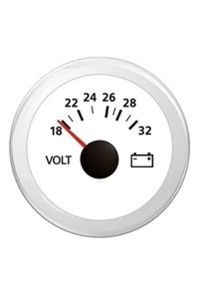 Darsenale Voltmetre Gösterge Beyaz Marin Renkli Aydınlatma 52MM Darsenale Voltmetre Gösterge Beyaz Marin Renkli Aydınlatma 52MM