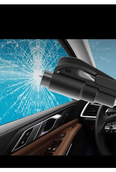 Best Otomobil Açil Cıkış Anahtarlık Cam Kırıcı Kemer Kesici (Siyah)