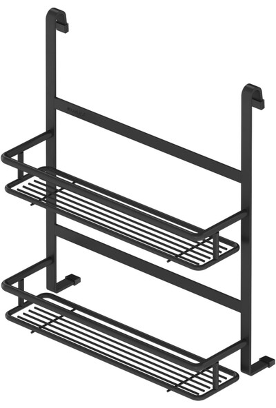 Starax Lüks Baharatlık 2'li Küçük Raflı Antrasit Starax Lüks Baharatlık 2'li Küçük Raflı Antrasit