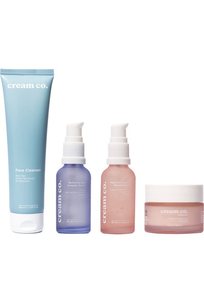 Cream Co. Nemlendirici Pürüzsüzleştirici Yenileyici Canlandırıcı Gündüz Gece Besleyici Bakım Seti (Aha + Hyaluronic Acid + Peptide + Niacinamide + Caffeine) Cream Co. Nemlendirici Pürüzsüzleştirici Yenileyici Canlandırıcı Gündüz Gece Besleyici Bakım Seti (Aha + Hyaluronic Acid + Peptide + Niacinamide + Caffeine)
