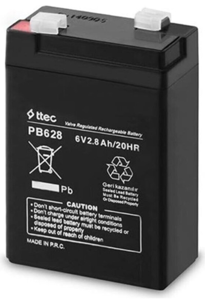 Ttec 6V 2.8AH Bakimsiz Kuru Akü