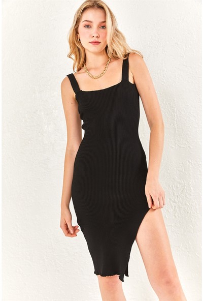 Oshebu Askılı Yırmaçlı Kaşkorse Elbise