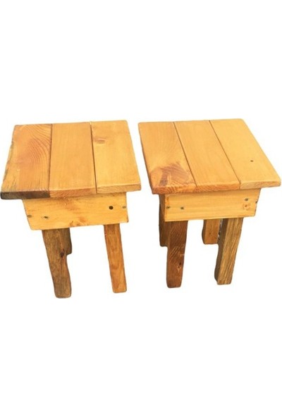 Bahat Ahşap Çam Ağacı Piknik Bahçe Cafe Kahve Tabure 2'li Set Bahat Ahşap Çam Ağacı Piknik Bahçe Cafe Kahve Tabure 2'li Set