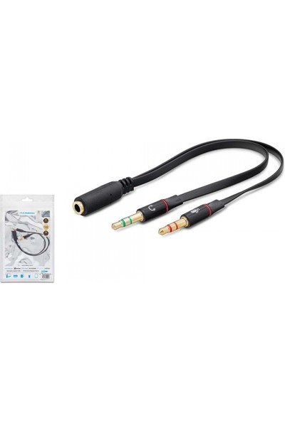 Hadron HN4611 Slim Mikrofon Kulaklık Ayırıcı Kablo 20CM Hadron HN4611 Slim Mikrofon Kulaklık Ayırıcı Kablo 20CM