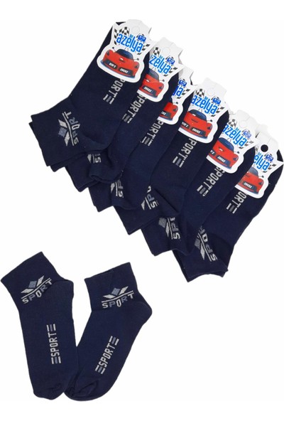 Black Arden Socks 6 Çift 9-10 Yaş Sport Yazılı Erkek Çocuk Patik Çorap BT-0590