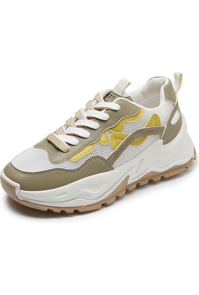 Moonlight Ilkbahar ve Yaz Yeni Örgü Spor Ayakkabı Kadın Renk Bloklu Spor Ayakkabı Günlük Koşu Ayakkabısı (Yurt Dışından)