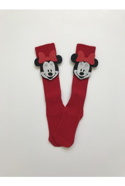 Nis Butik Minnie Aparatlı Diz Altı Çorap