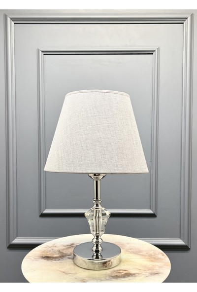 Morina Kristal Gümüş Abajur