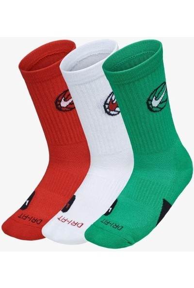 Nike Everyday Crew Basketball 3 Pairs Unisex Çorap - Multi Renk DA2123-909 Nike Everyday Crew Basketball 3 Pairs Unisex Çorap - Multi Renk DA2123-909