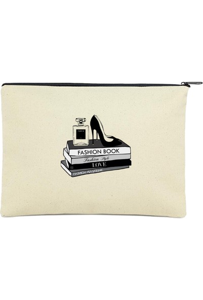 Cekuonline Magazin Baskılı Clutch Canvas Günlük / Makyaj / El Çantası Cekuonline Magazin Baskılı Clutch Canvas Günlük / Makyaj / El Çantası