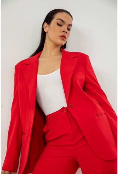 Foremia Retro Palazzo Ceket-Kırmızı