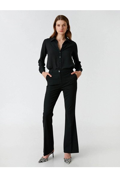 Koton Kadın Klasik Pantolon Siyah 3WAK40019UW