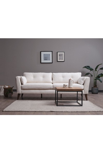 Vipa Boston Üçlü Koltuk Krem Vipa Boston Üçlü Koltuk Krem