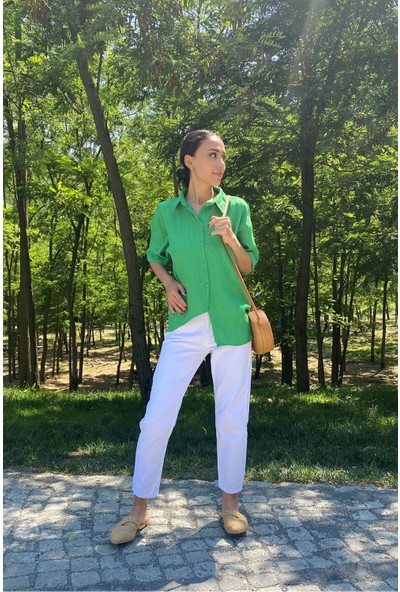 Boyfriend Jean Pantolon-Beyaz